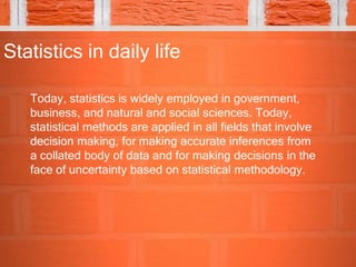 Statistics in real life | PPTX