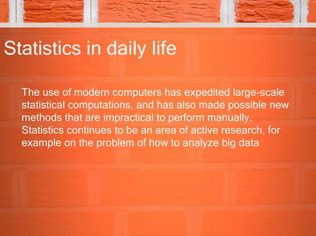 Statistics in real life | PPTX