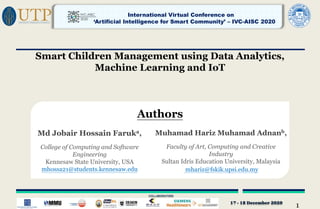 Smart Children Management using Data Analytics, Machine Learning and IoT | PPT