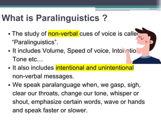 Paralanguage/Paralinguistics | PPTX
