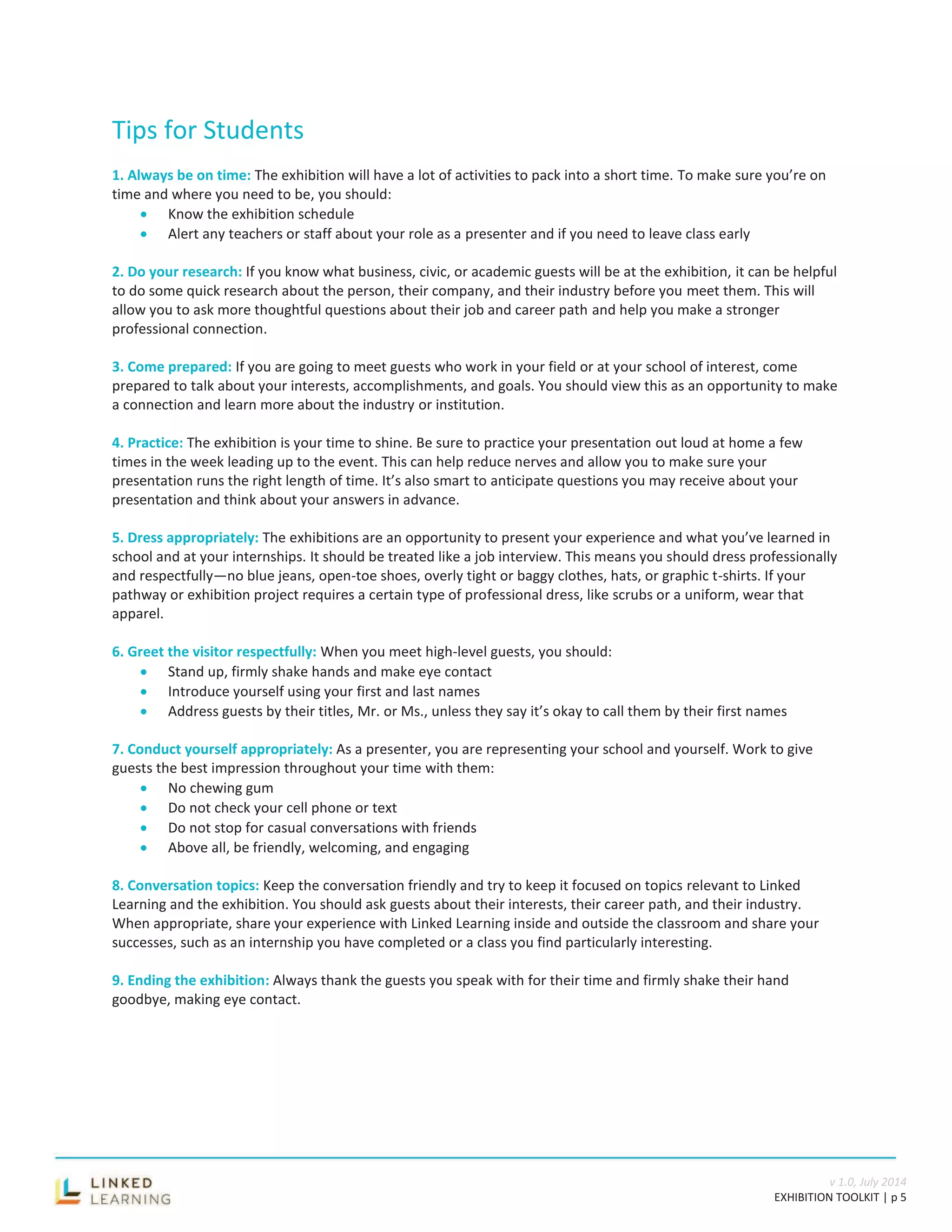 Linked learning-student-exhibition-toolkit | PDF