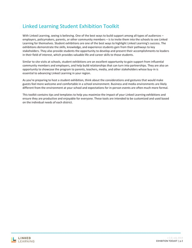 Linked learning-student-exhibition-toolkit | PDF | Social Networking | Internet