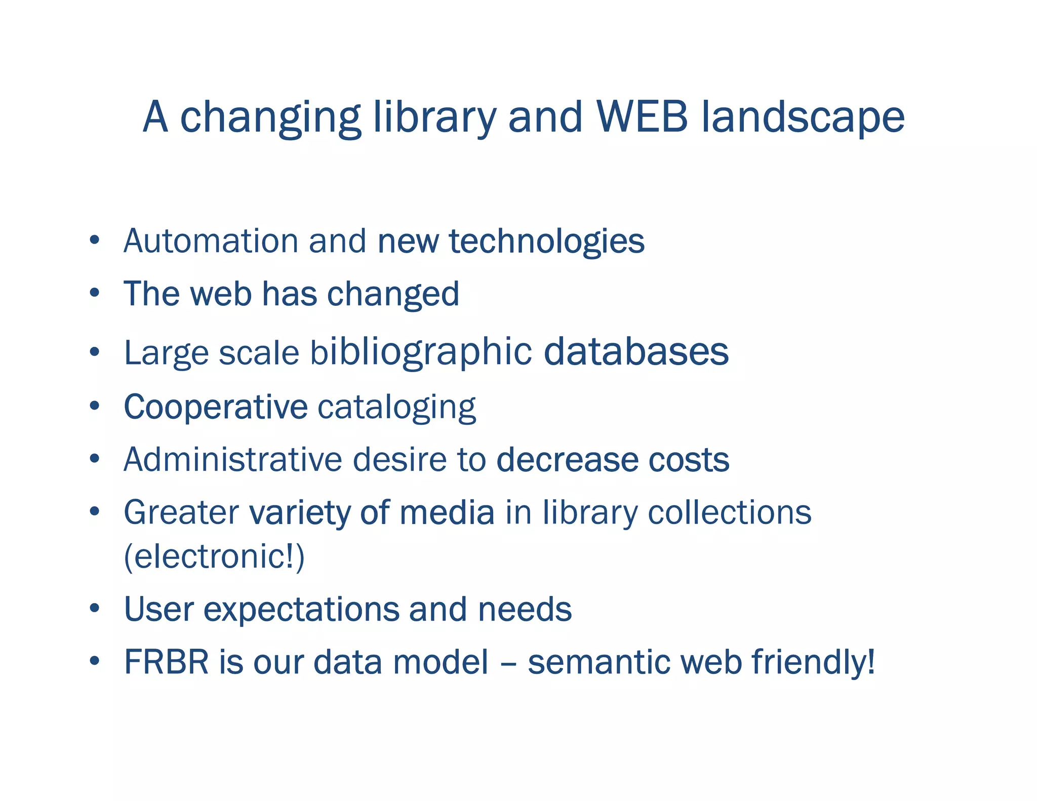 Linked data and the future of libraries | PPT