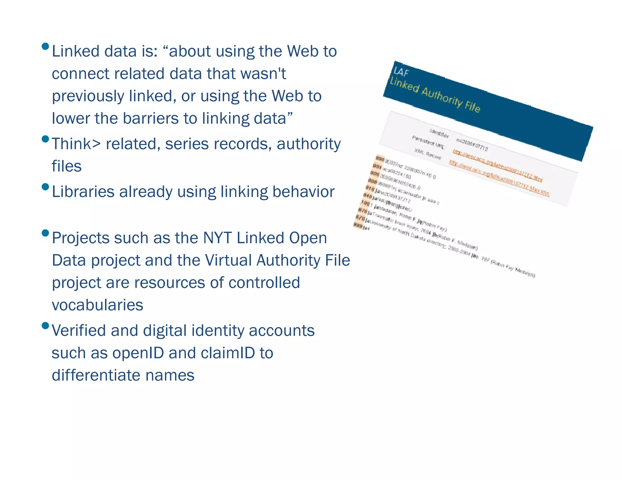 Linked data and the future of libraries | PPT