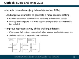 Linked Data for Information Extraction Challenge - Tasks and Results @ ISWC 2014 | PPT