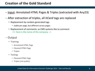 Linked Data for Information Extraction Challenge - Tasks and Results @ ISWC 2014 | PPT