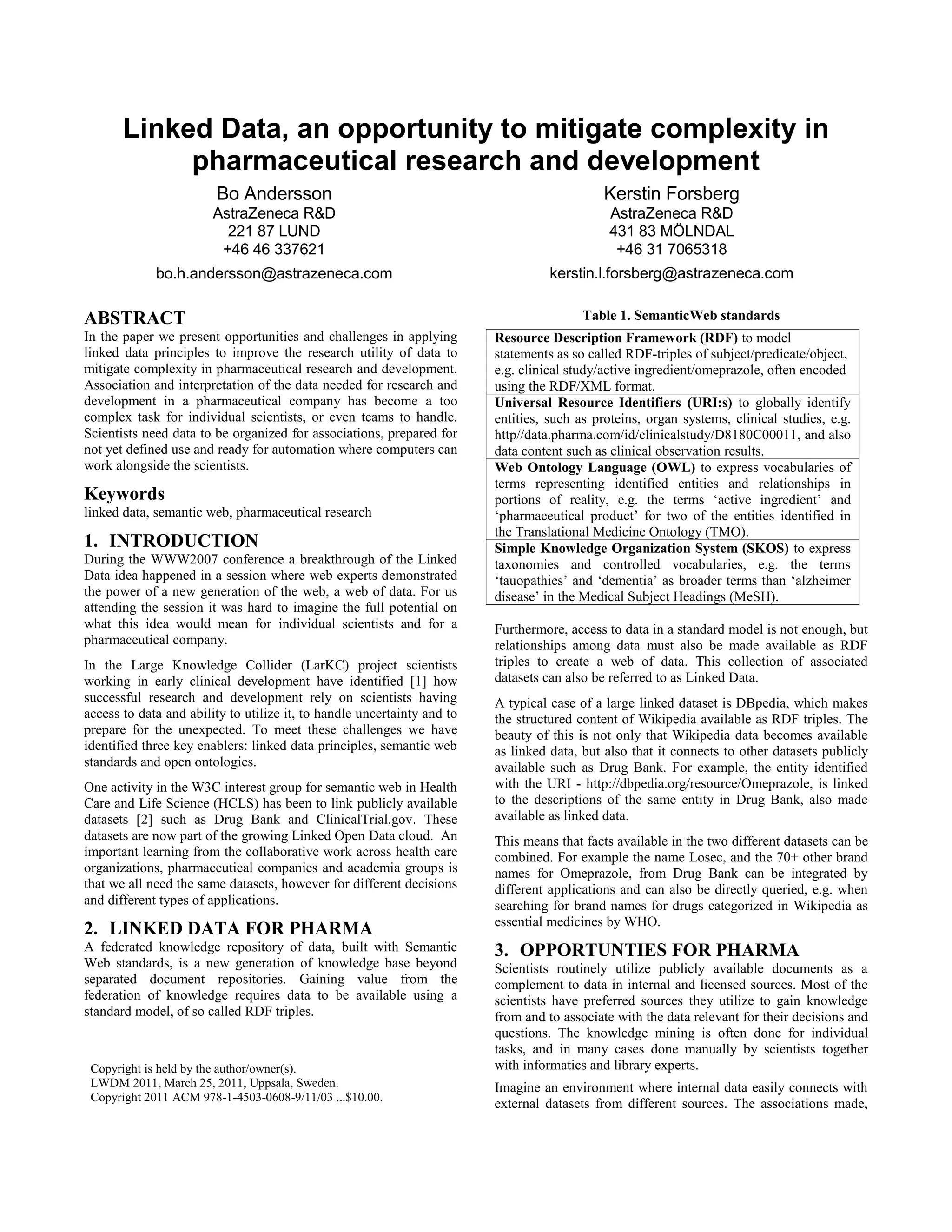Linked data in pharma R&D | PDF