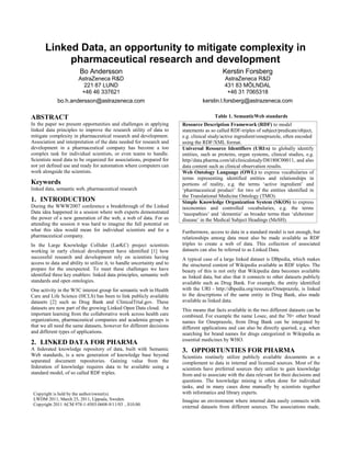 Linked data in pharma R&D | PDF