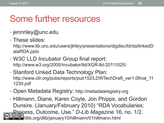 Linked Data and RDA: Looking at Next-Generation Cataloging | PPT