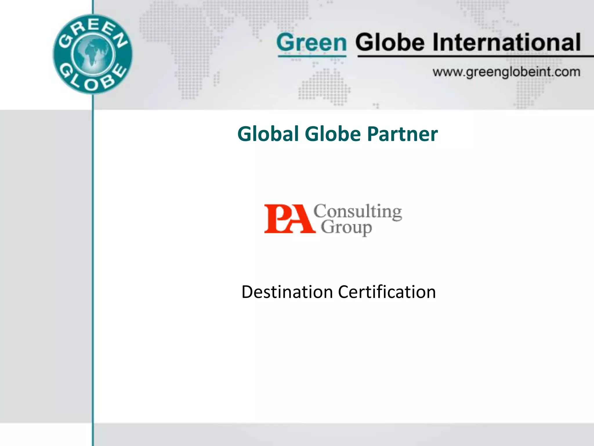 Green Globe Certification | PPTX