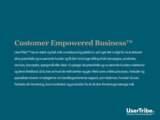 UserTribe - Customer Empowered Business | PPTX