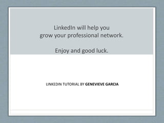 Linkedin Tutorial by Gen | PPTX