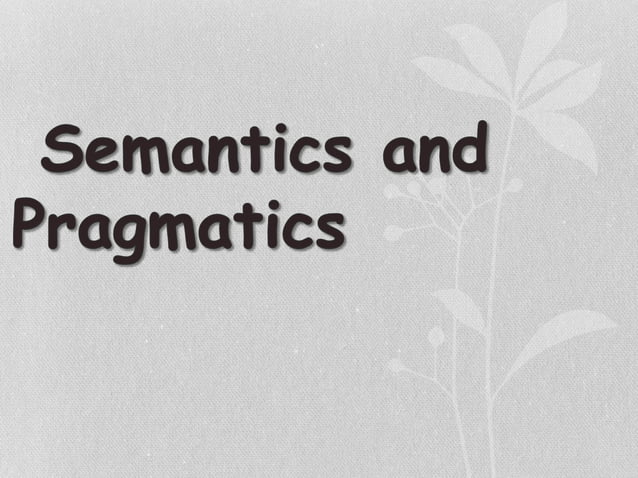 Semantic and Pragmatic | PPTX