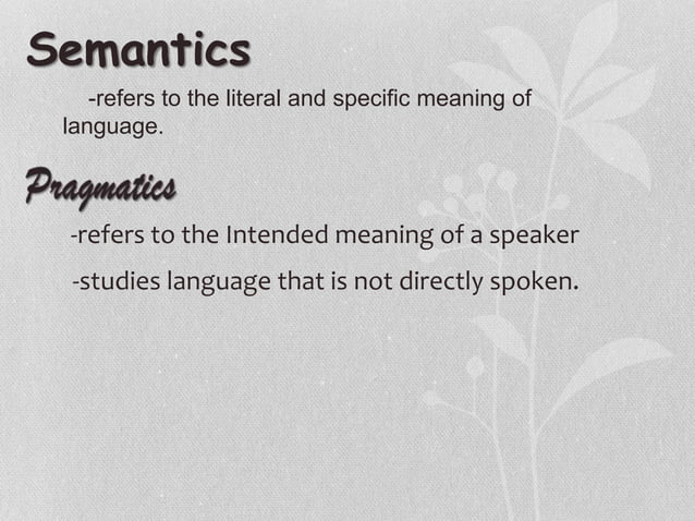 Semantic and Pragmatic | PPTX