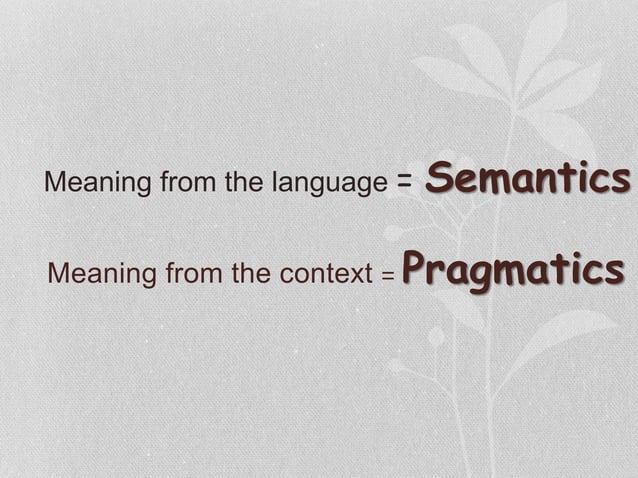 Semantic and Pragmatic | PPTX