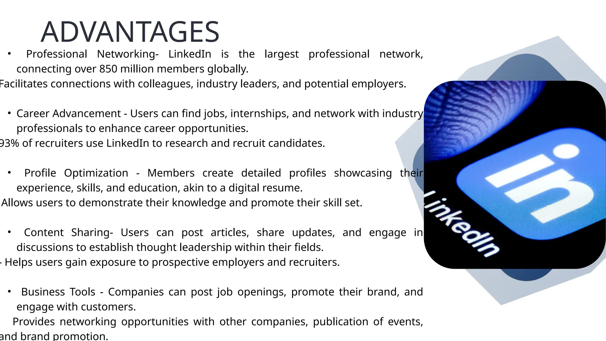 LINKEDIN.pptx introduction, adv and disadv of linkedin | PPTX