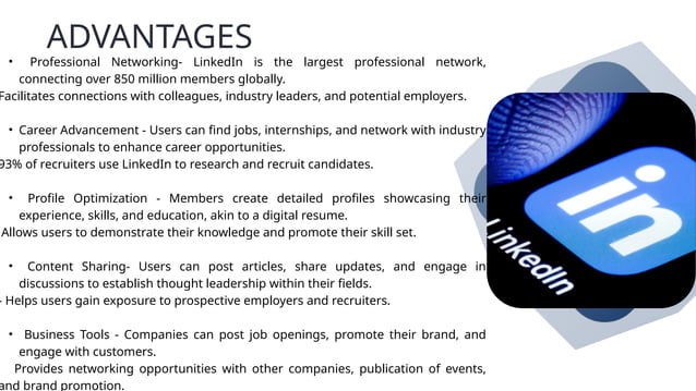 LINKEDIN.pptx introduction, adv and disadv of linkedin | PPTX | Social ...