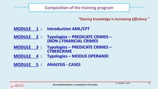 LEARNING TO RECONGNIZE MONEY LAUNDERING TYPOLOGIES - 2023 | PPT