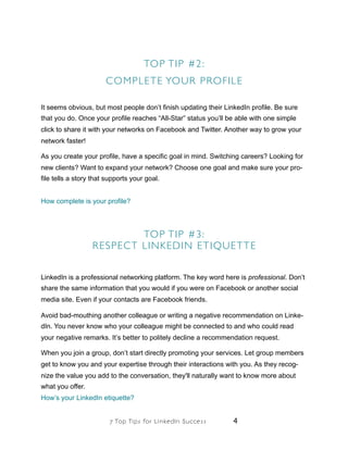 7 Tops Tips for LinkedIn Success | PDF