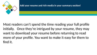 Crafting a Powerful LinkedIn Profile: Your Professional Edge | PPTX