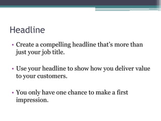 LinkedIn - Basic Profile Tutorial | PPT