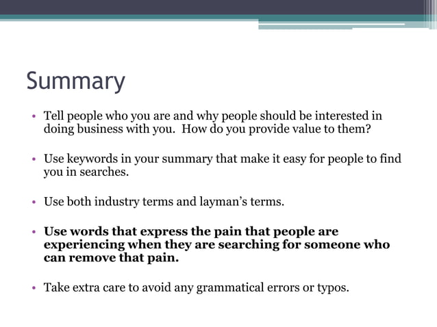 LinkedIn - Basic Profile Tutorial | PPT