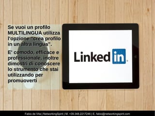 Linkedin Tips: Profilo multilingua | PPT