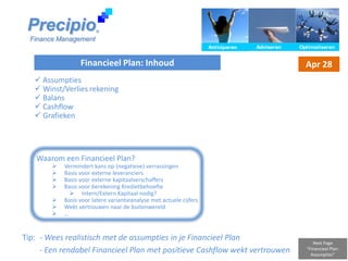 Business Plan: Financieel Plan - Inhoud + Assumpties | PPTX
