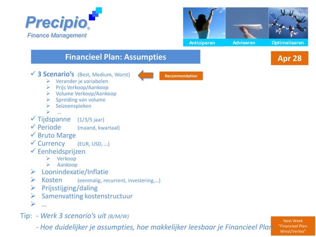 Business Plan: Financieel Plan - Inhoud + Assumpties | PPTX