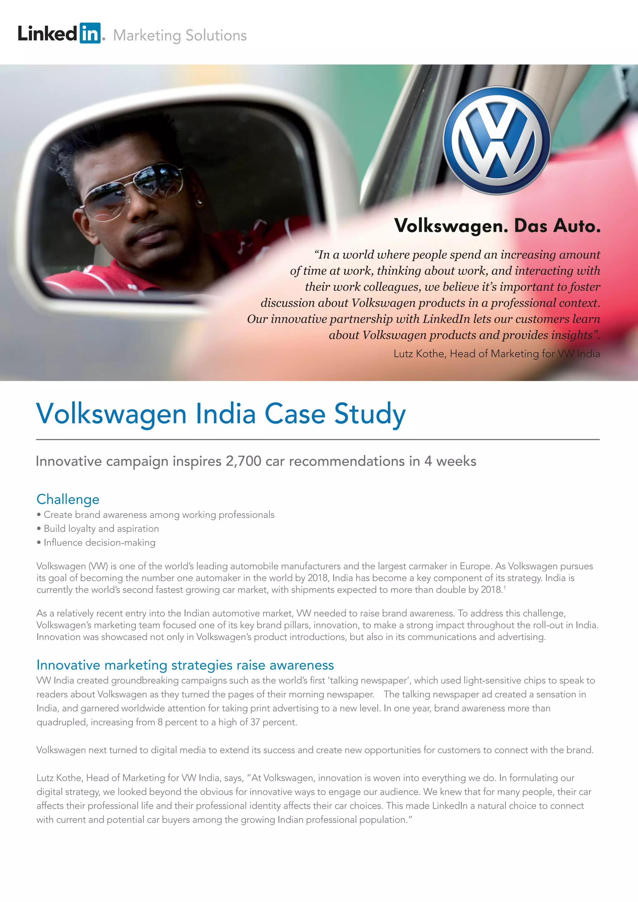 LinkedIn Volkswagen Case Study | PDF | Automotive Industry | Industries