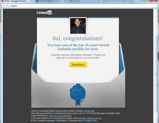 Linkedin 2012 TOP 1% most viewed profile | PDF