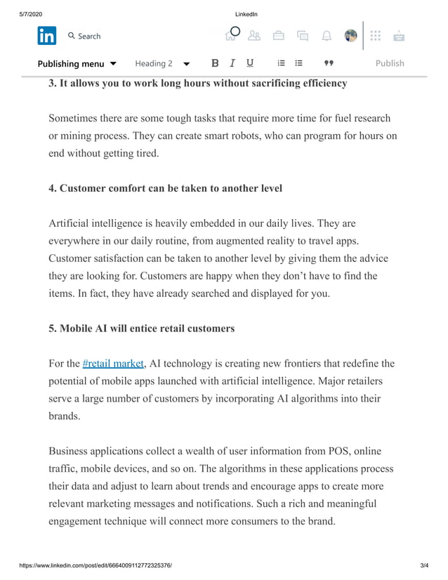 7 ADVANTAGES OF USING AI IN MOBILE APP DEVELOPMENT | PDF
