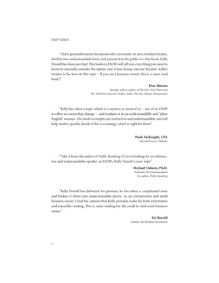 Acclaim For The ESOP Coach | PDF