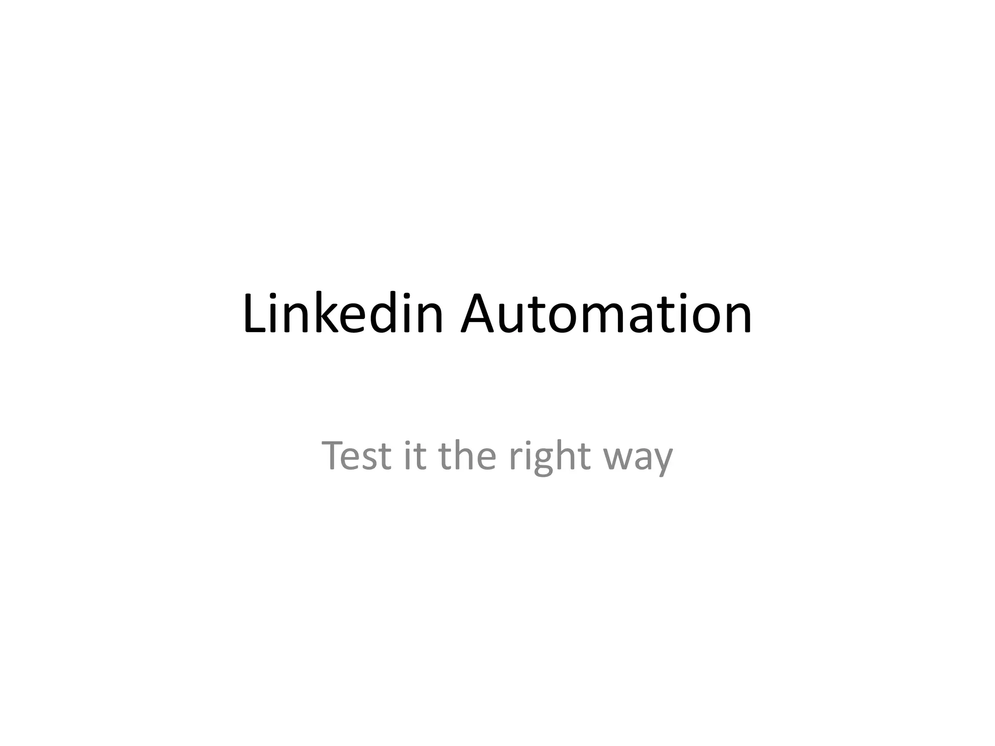 Linkedin Automation Ppt