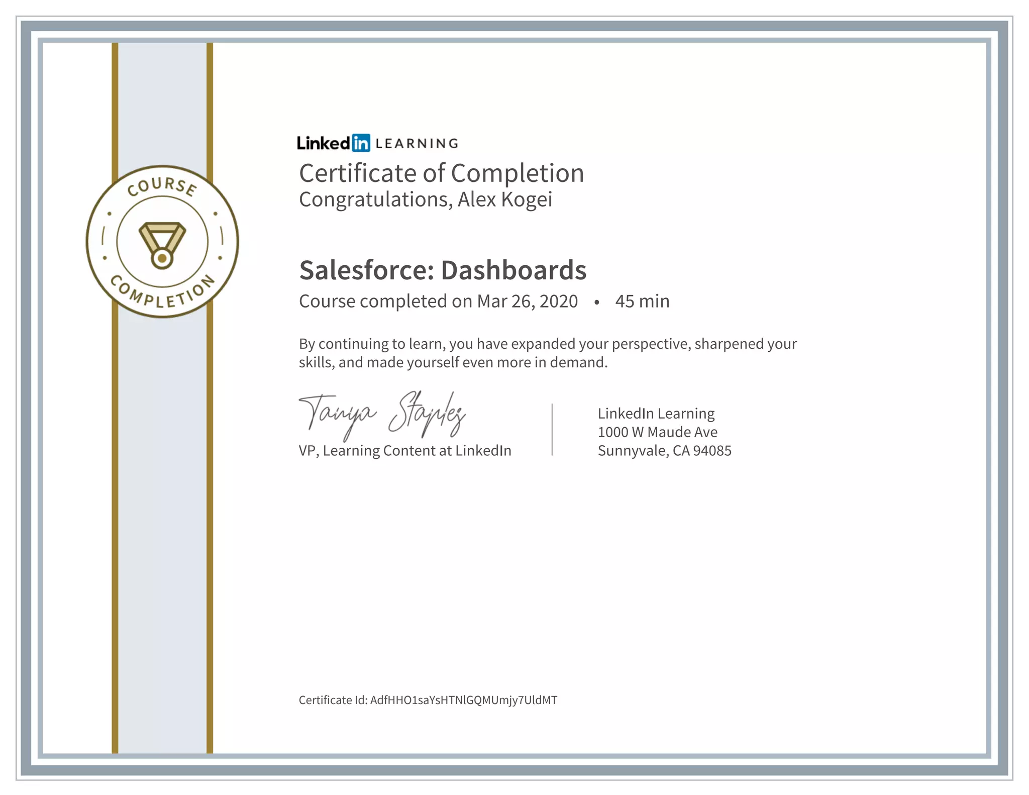 Linkedin certificates | PPT