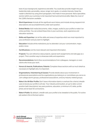 ASC's LinkedIn Checklist | PDF | Social Networking | Internet