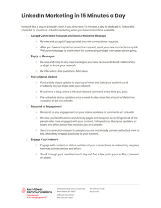 ASC's LinkedIn Checklist | PDF | Social Networking | Internet