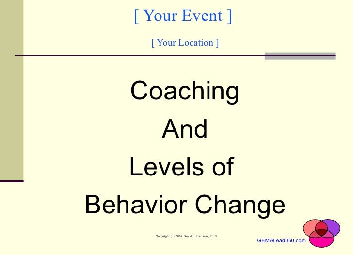 Coaching and Levels of Behavior Change
