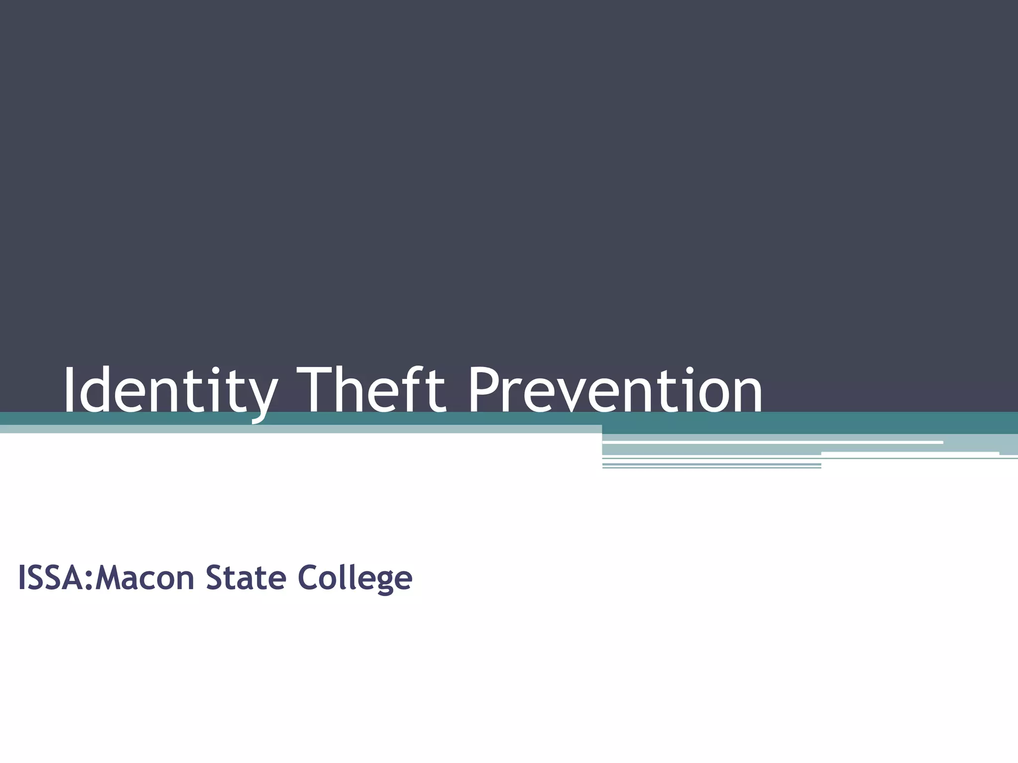 Identity Theft Presentation | PPTX