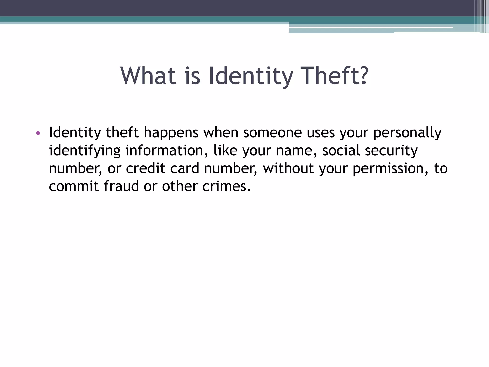 Identity Theft Presentation | PPTX