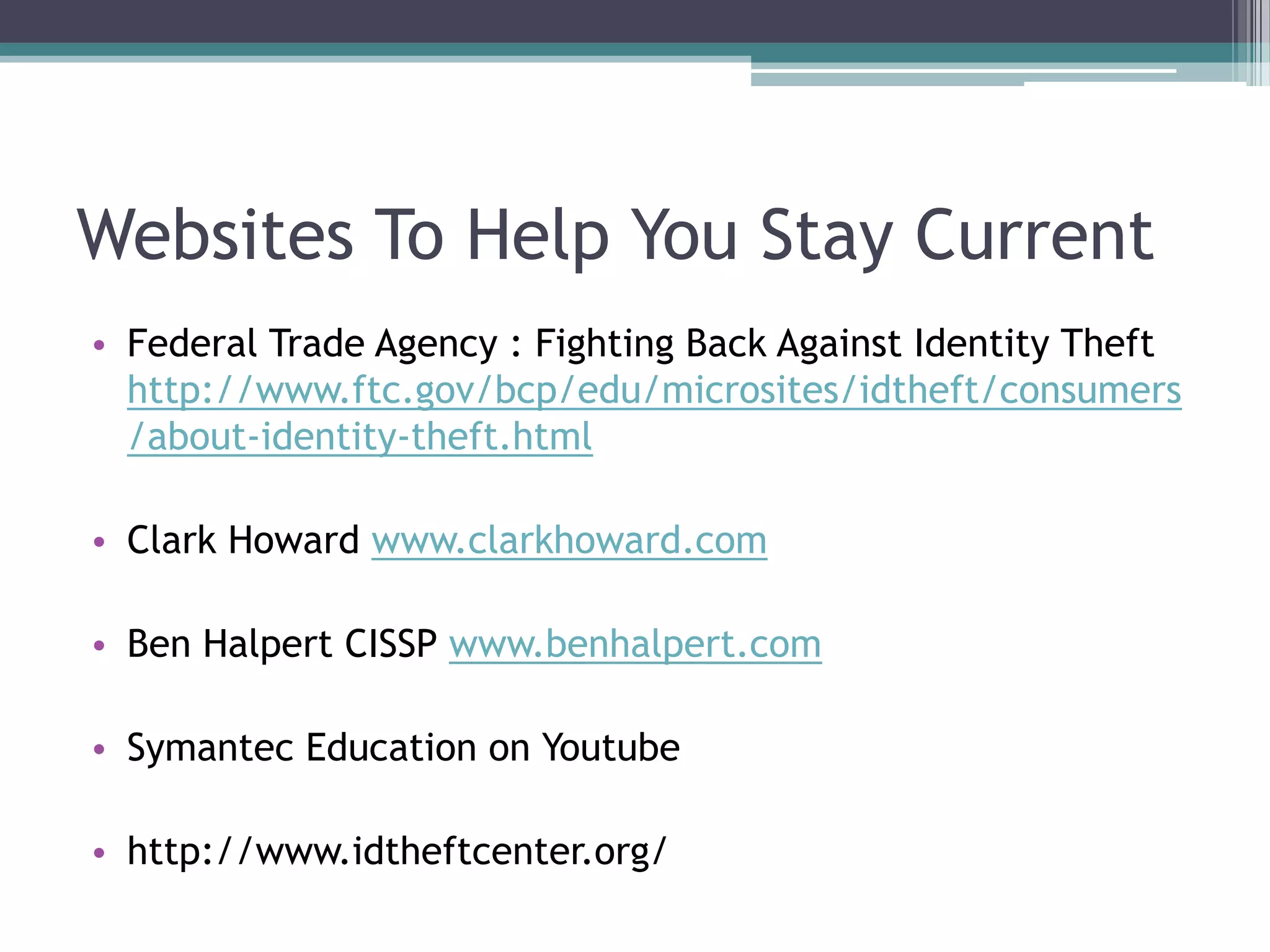 Identity Theft Presentation | PPTX