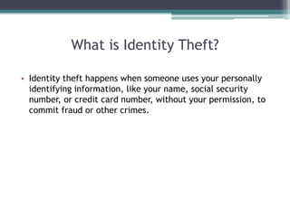 Identity Theft Presentation | PPTX