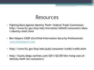 Identity Theft Presentation | PPTX