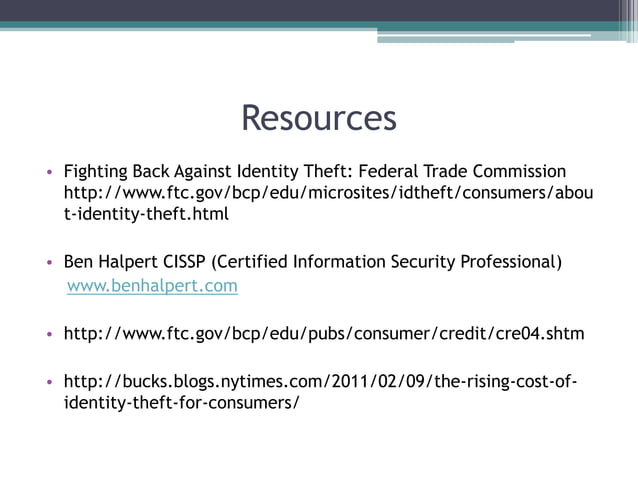 Identity Theft Presentation | PPTX | Internet Safety | Parenting