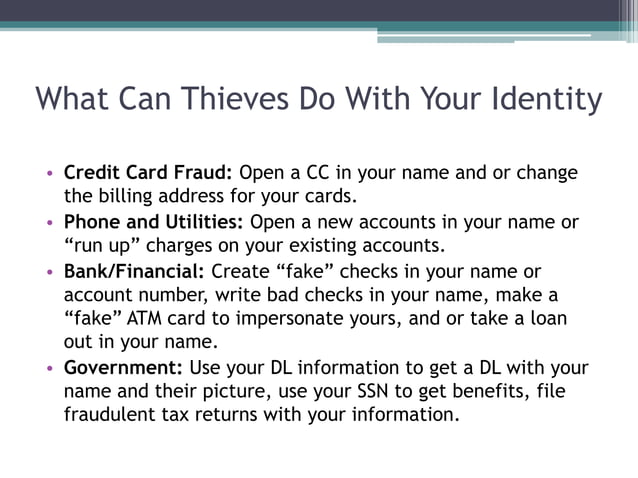 Identity Theft Presentation | PPTX | Internet Safety | Parenting