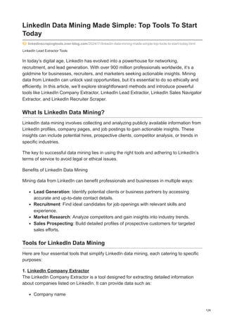 LinkedIn Data Mining Made Simple Top Tools To Start Today.pdf