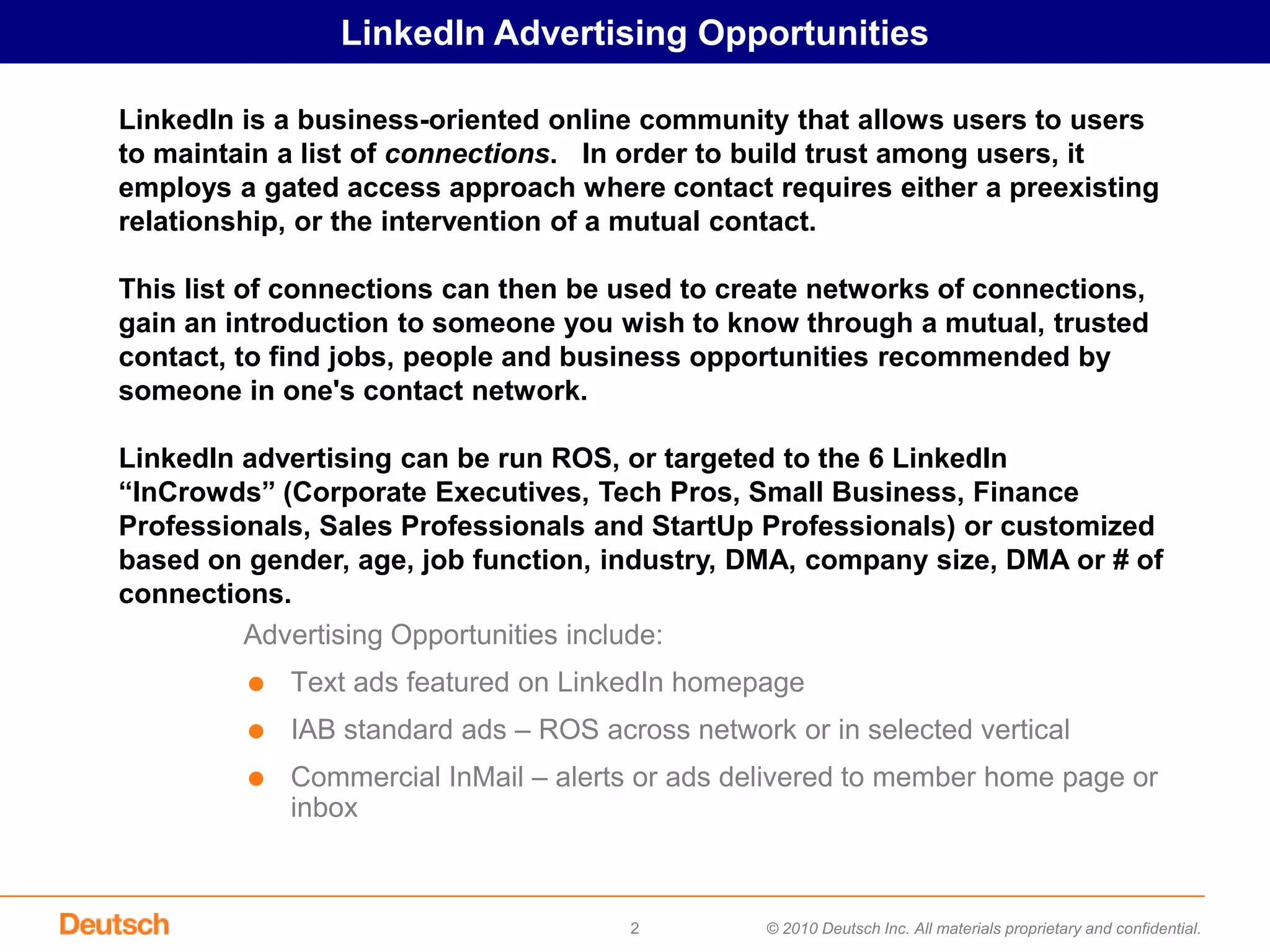 Linked in deck | PPT