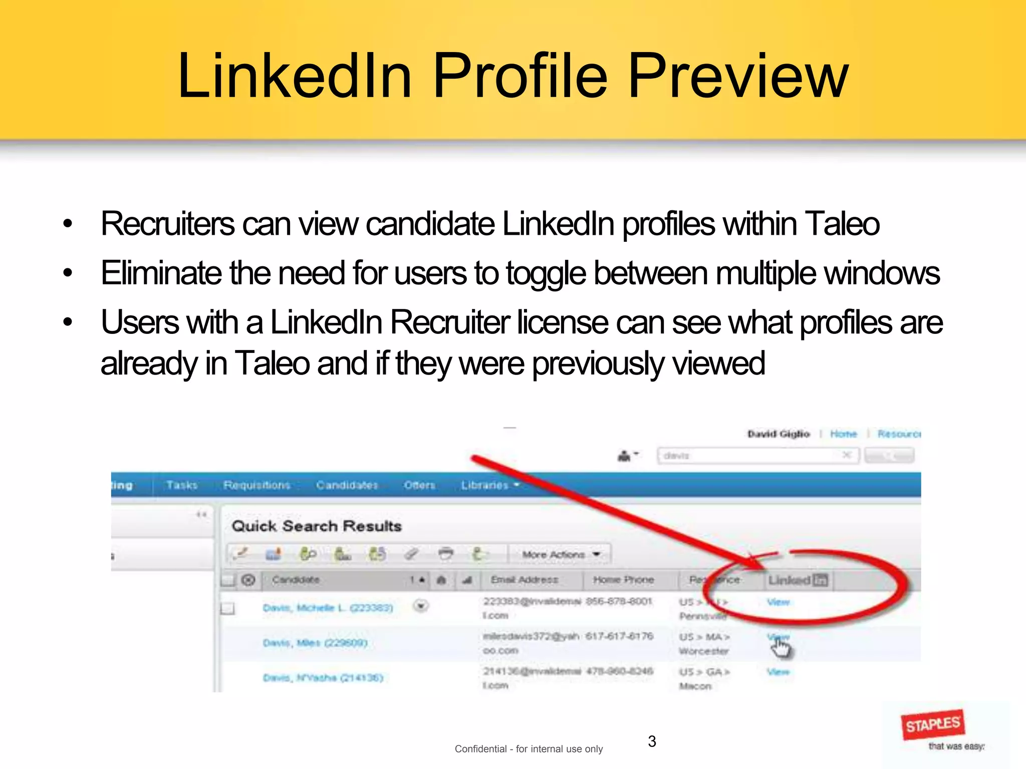 Taleo and LinkedIn Integration | PPTX