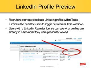 Taleo and LinkedIn Integration | PPTX