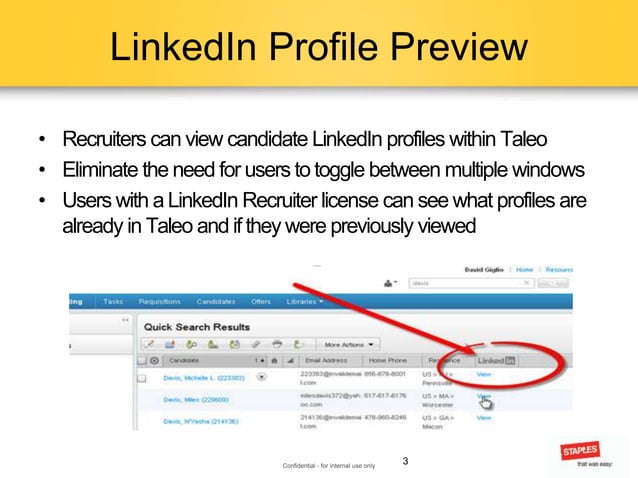 Taleo and LinkedIn Integration | PPTX
